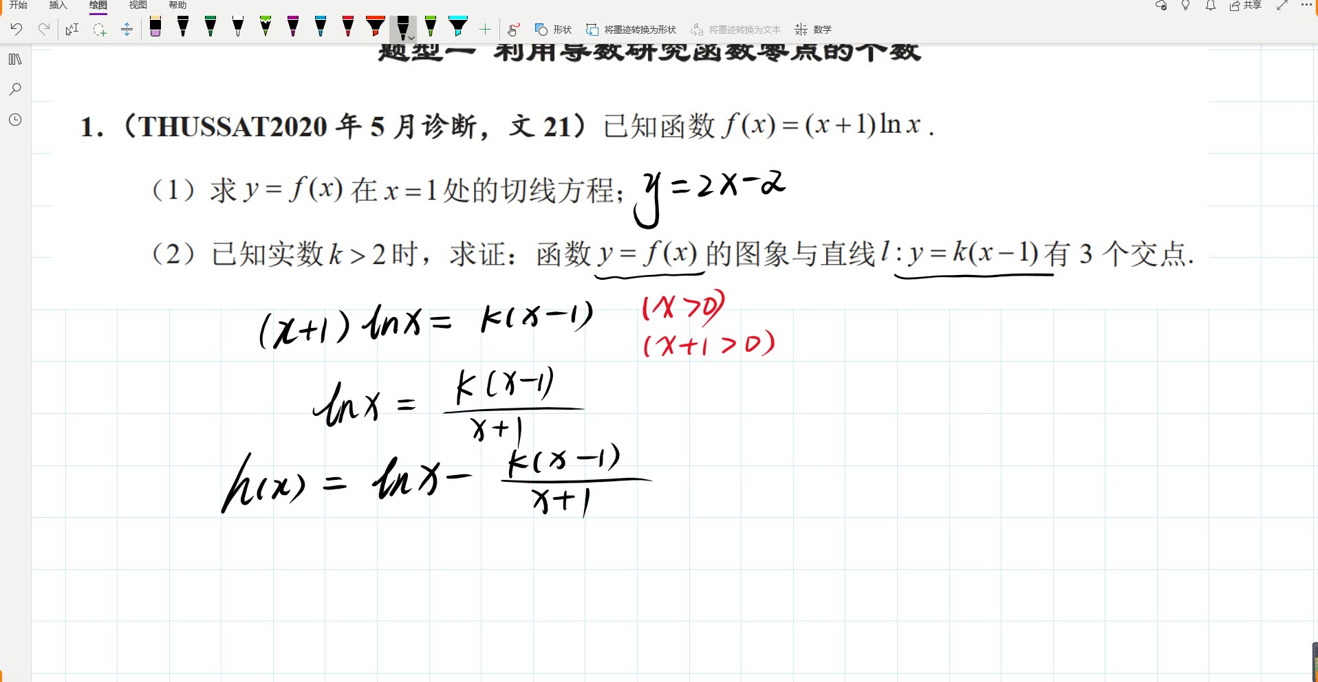 利用导数研究函数零点的个数