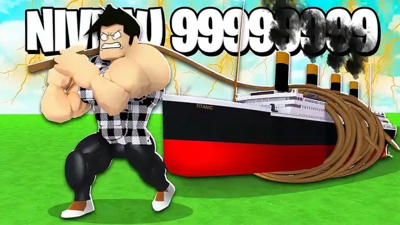 Roblox大力士模拟器:我成功了,成为了巨人!拉着篮球框起飞成功