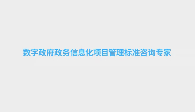 数字政府政务信息化项目管理标准咨询专家