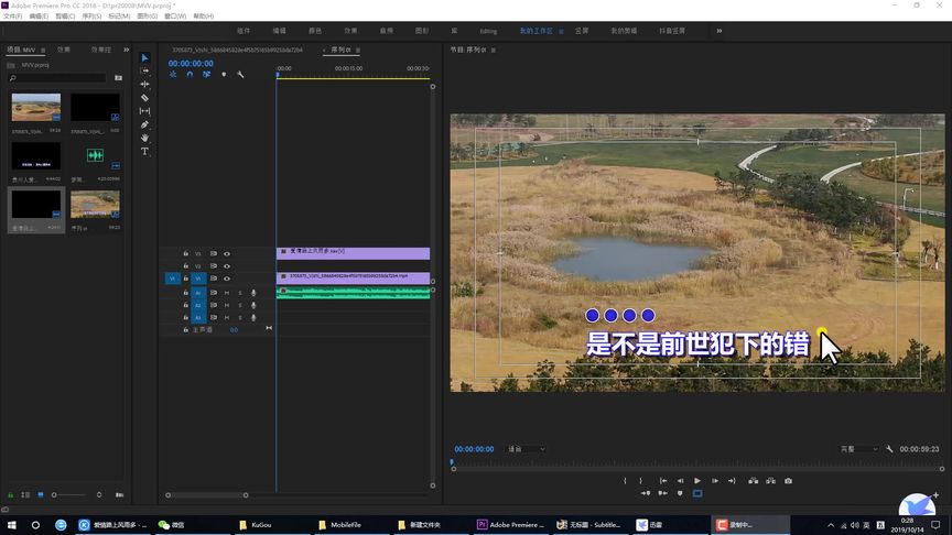 五分钟教会你制作MV歌词字幕PR视频教程卡拉OK字幕制作教程