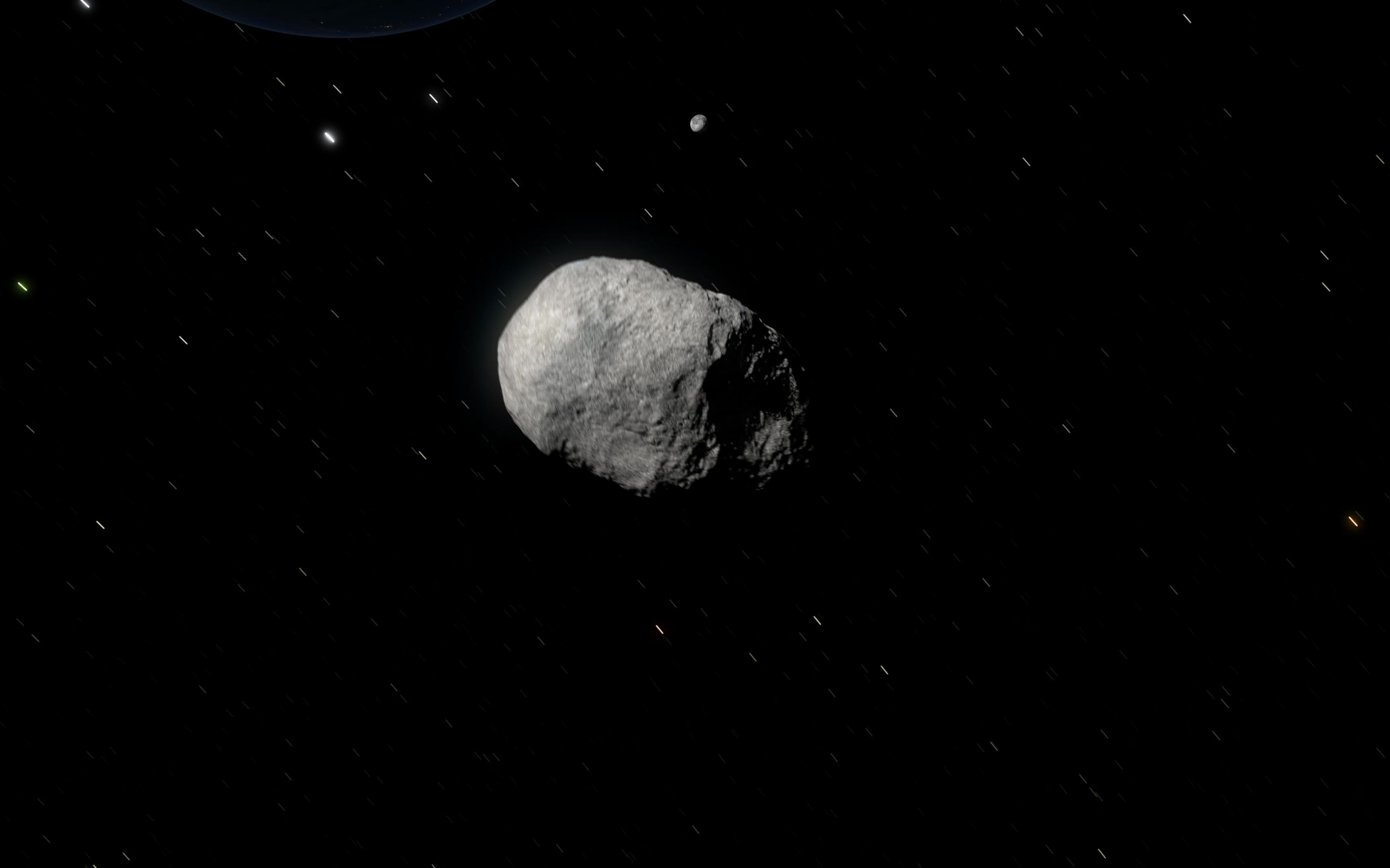 4K视频小行星撞击地球,与地球擦肩而过