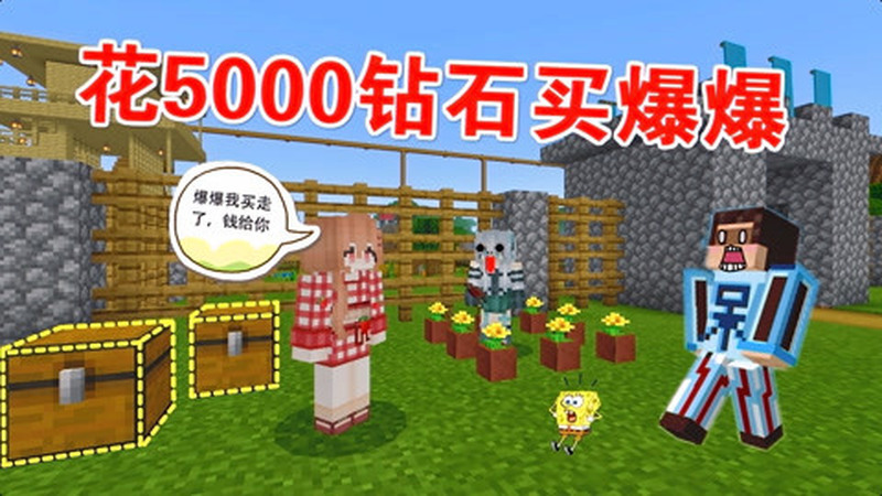 我的世界村庄故事68:爆爆被钻石公主花5000颗钻石成功买走!