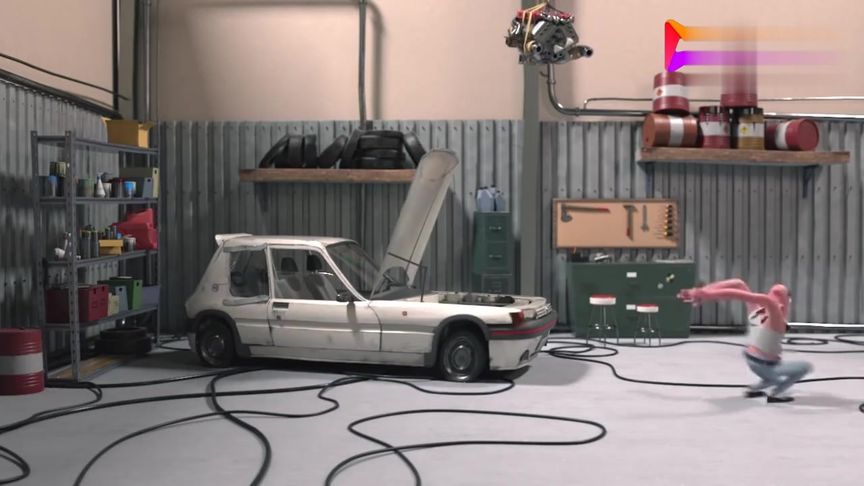 黑色幽默动画,修理发动机却毁了整个车间!