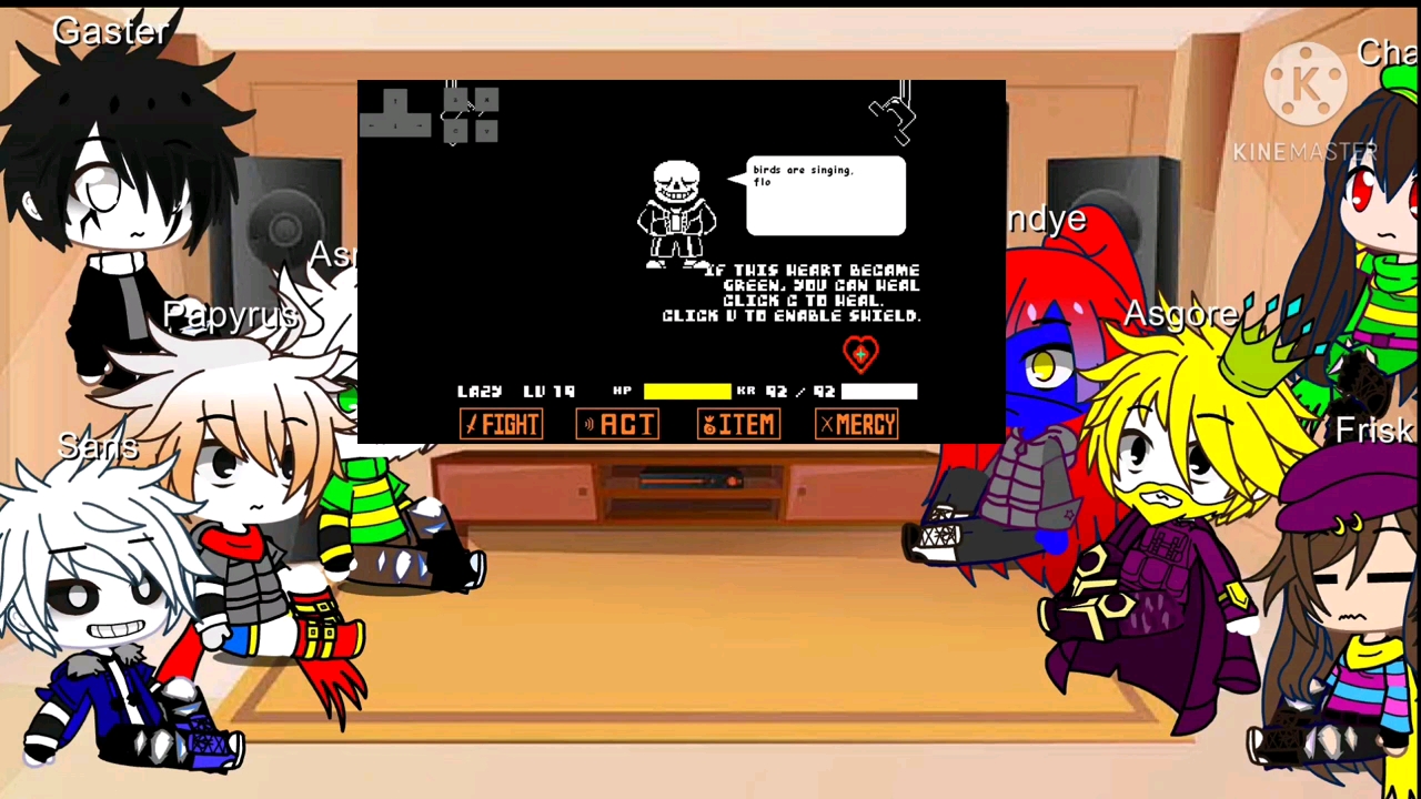Undertale Reagindo Hard Mode Sans RTF Normal Mode //GachaClub//