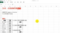 Excel2019视频教程 表格制作公式与函数 第70集 COUNTIF函数(一)