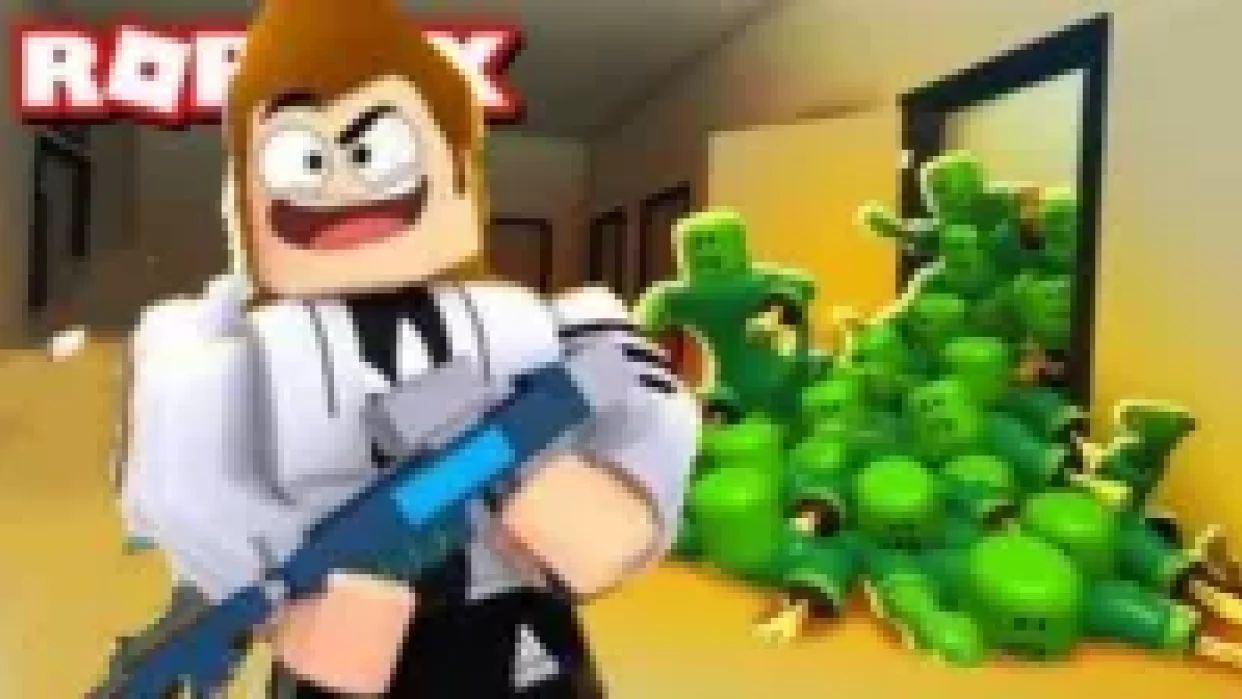 丧尸模拟器手枪打僵尸爆笑roblox乐高游戏筱白解说