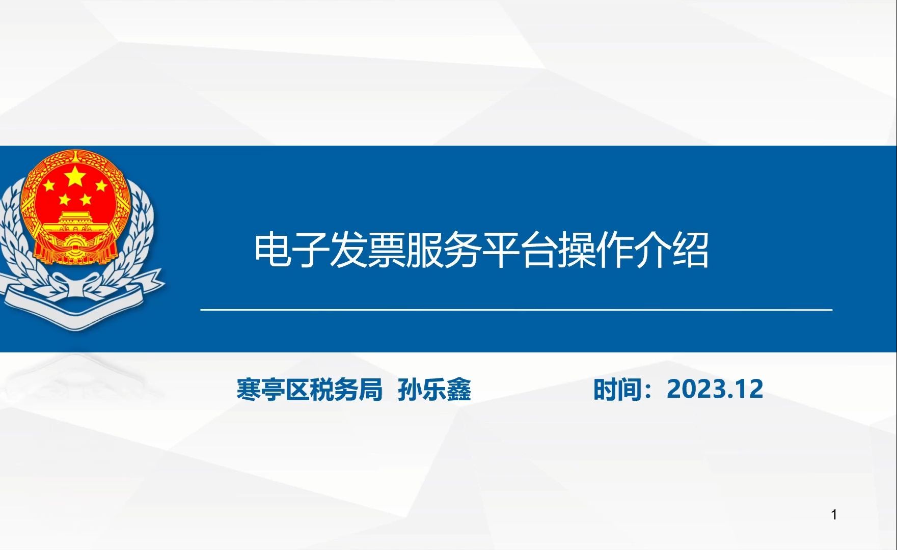 电子发票服务平台操作介绍 (山东寒亭区税务)20231212