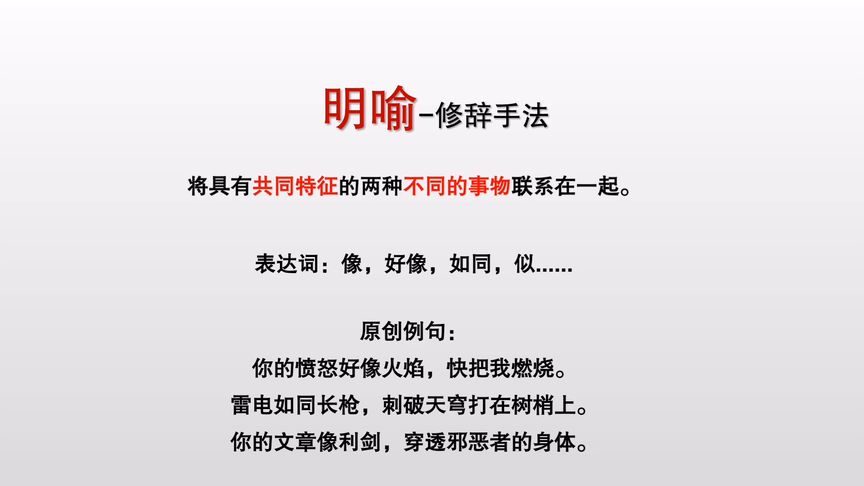 明喻,比喻修辞手法的一种