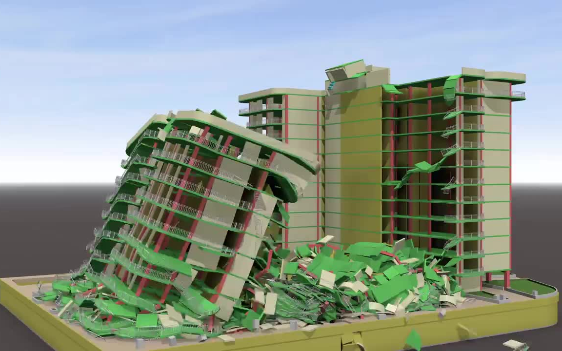 【公寓倒塌模拟】21年迈阿密公寓倒塌事故模拟分析