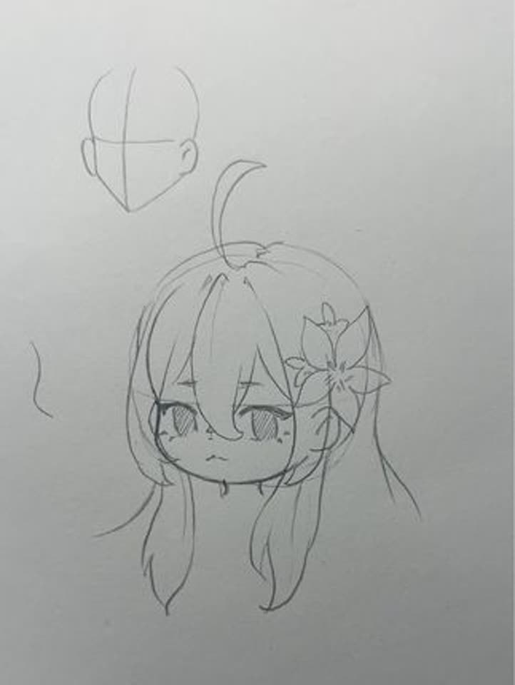 #绘画教程 #一起学画画 #零基础学画画 零基础绘画教学q版脸型绘画过程