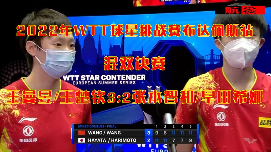 2022年WTT布达佩斯站混双决赛:王曼昱王楚钦vs张本智和早田希娜