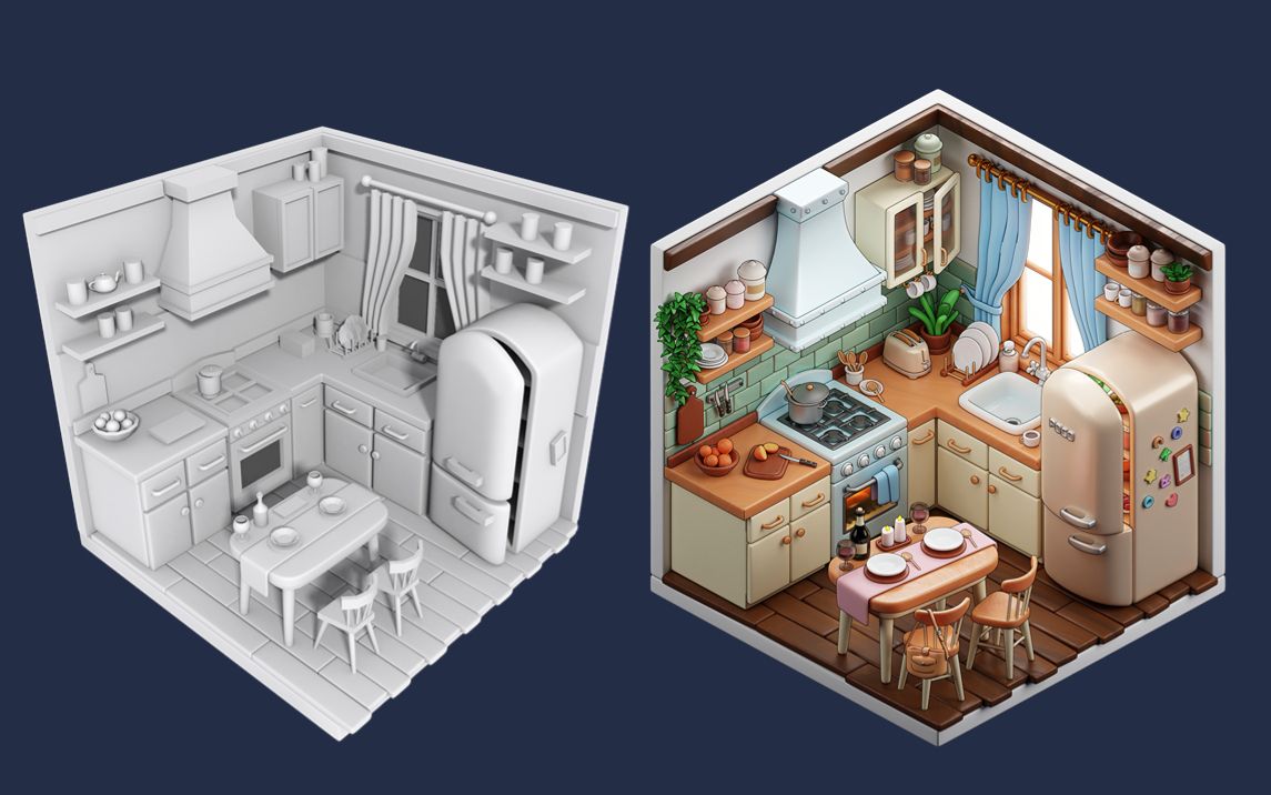 【3Dmax室内建模】次世代室内小房子模型制作,适合新手入门的小案例