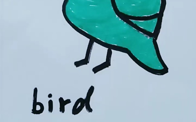 一年级英语单词拼读发音音标简笔画bird鸟