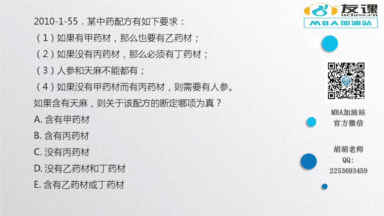 MBAMPAMPAccMEM管理类联考逻辑公开课-逻辑女王胡胡老师-MBA...