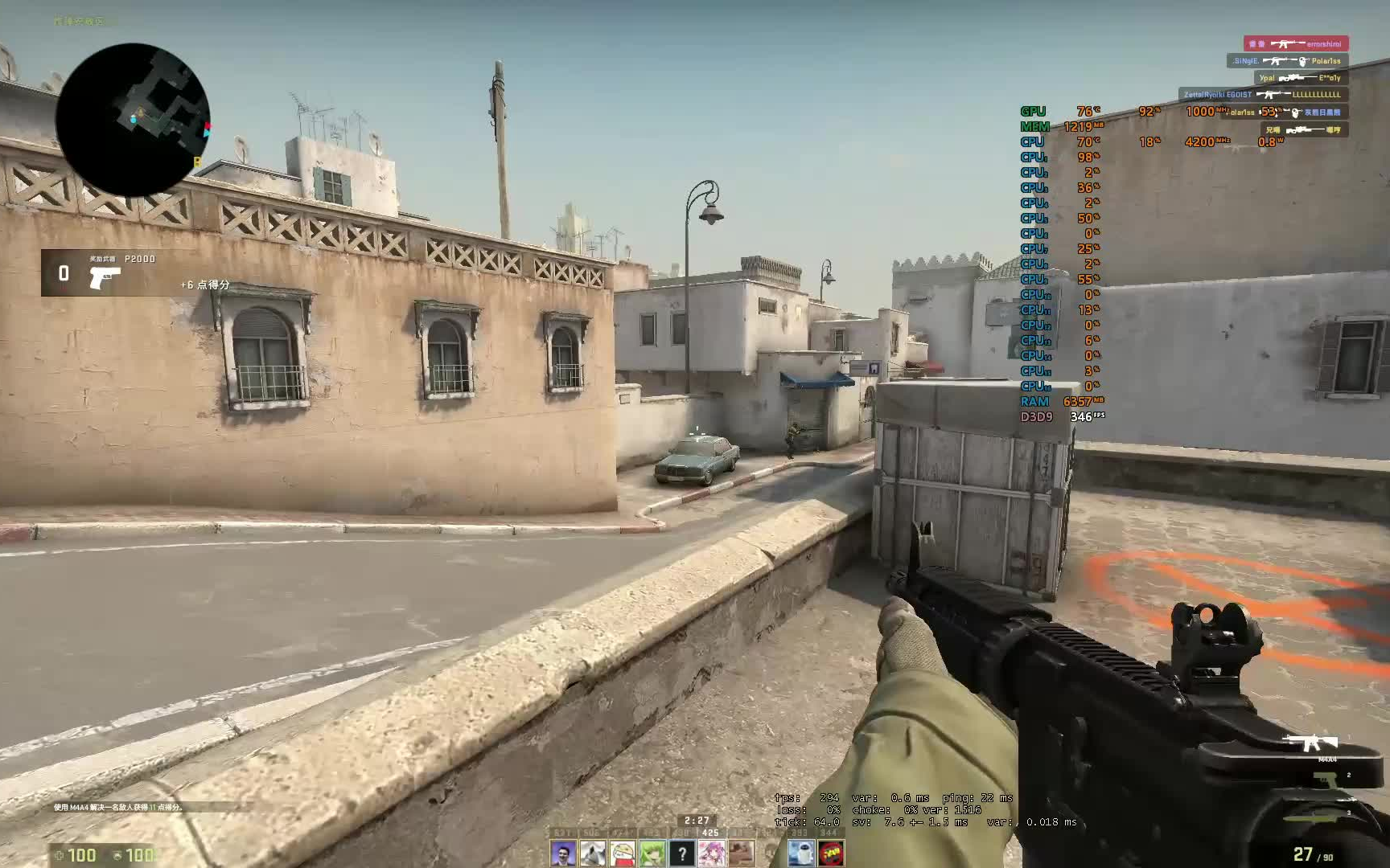 5960x 4.2g csgo帧数测试