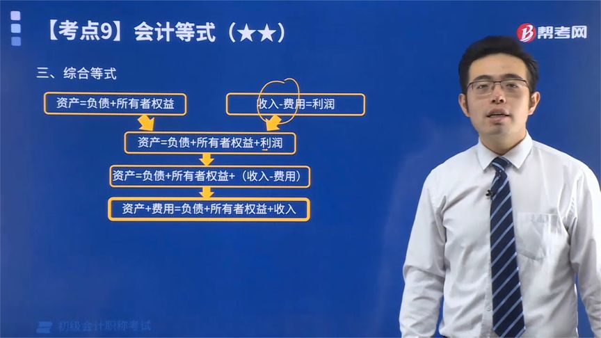 帮考网初会考试孙超凡老师带你了解会计的综合等式指的是什么?