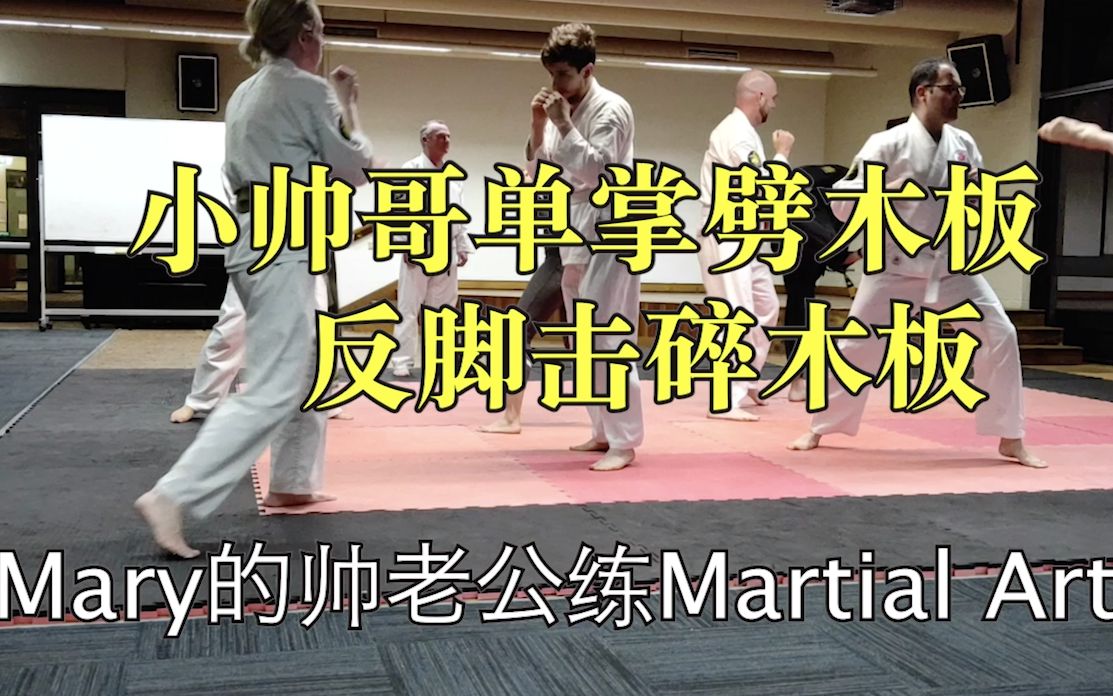 ...中国大妈的老公,帅帅的老头教一群帅哥美女练习防卫被打。澳洲中国