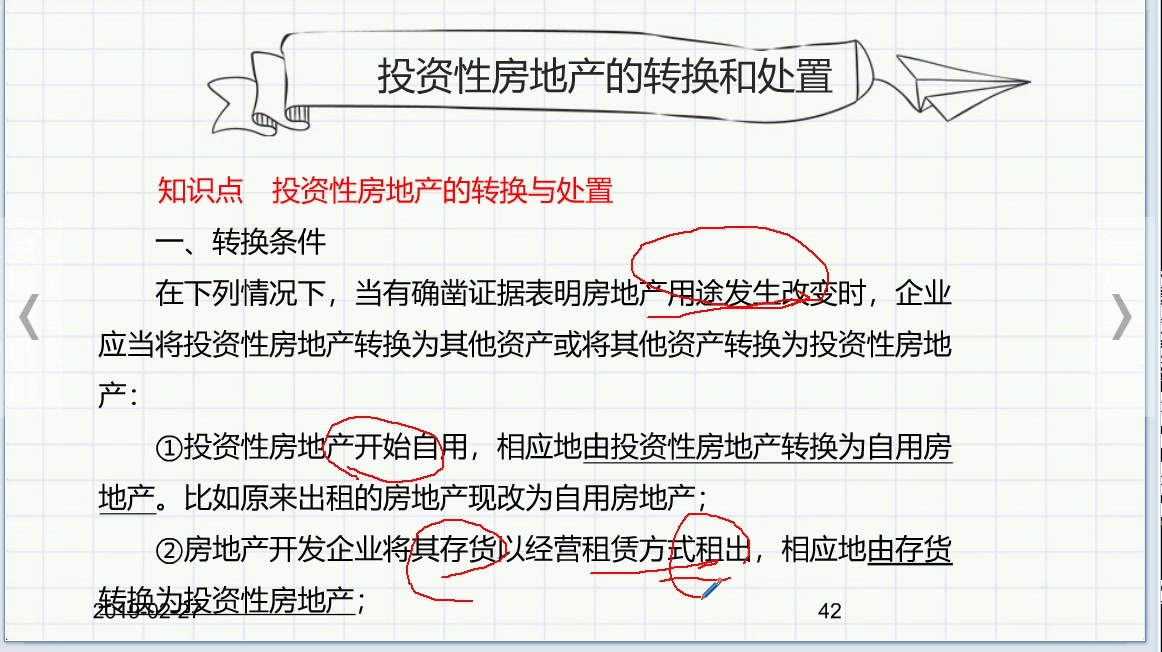 【中级会计实务】4.4投资性房地产的转换和处置 (1) 孙文静 老师主讲