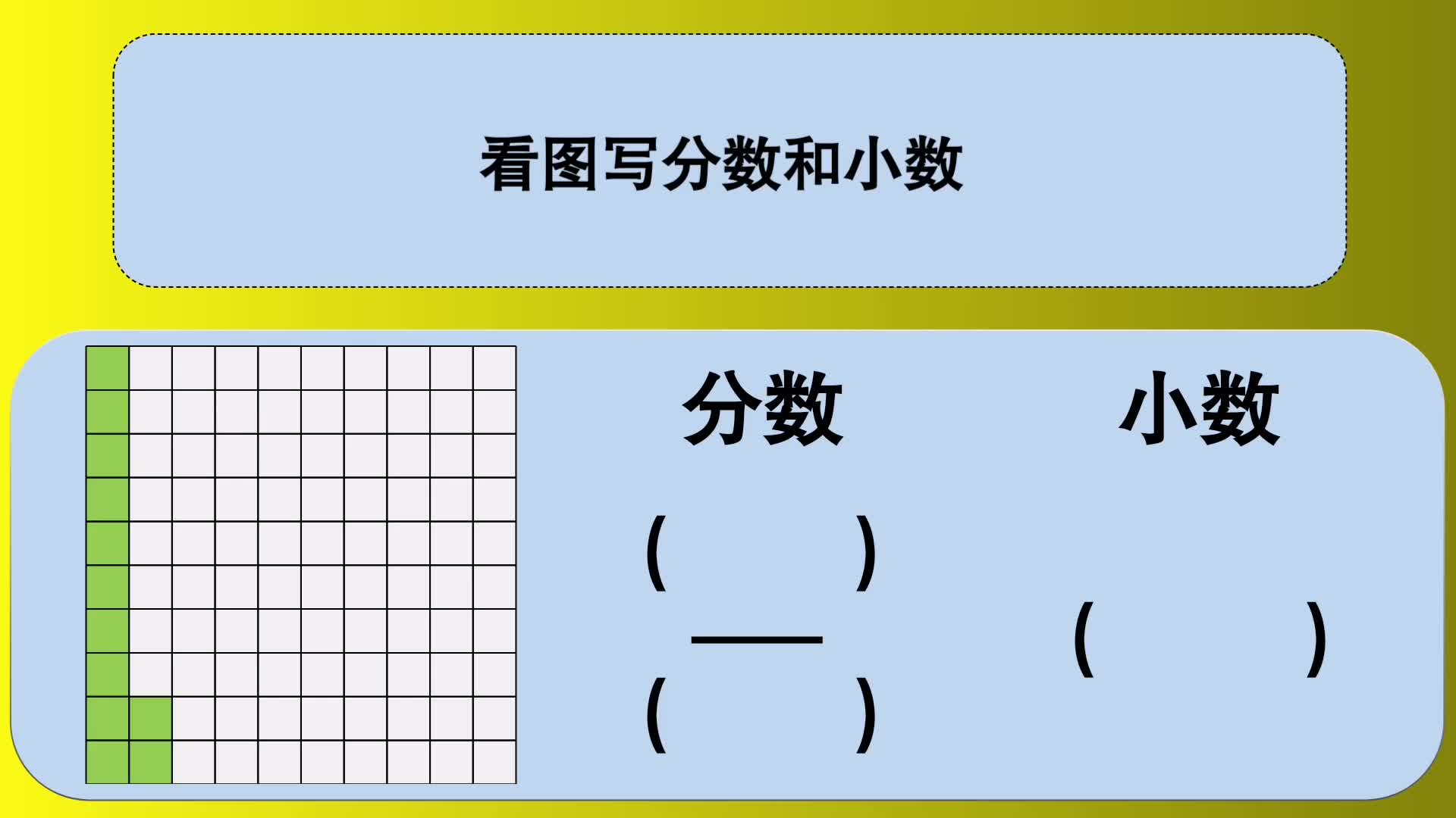 四年级数学:看图写分数和小数