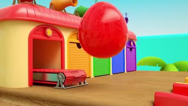 传输带看到各种汽车进入染料池变颜色,启蒙动画