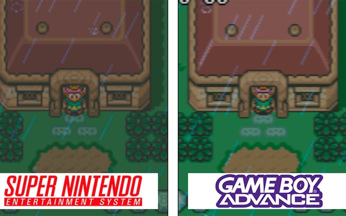 SFC神作塞尔达传说众神的三角力量SFC VS GBA 画面对比!