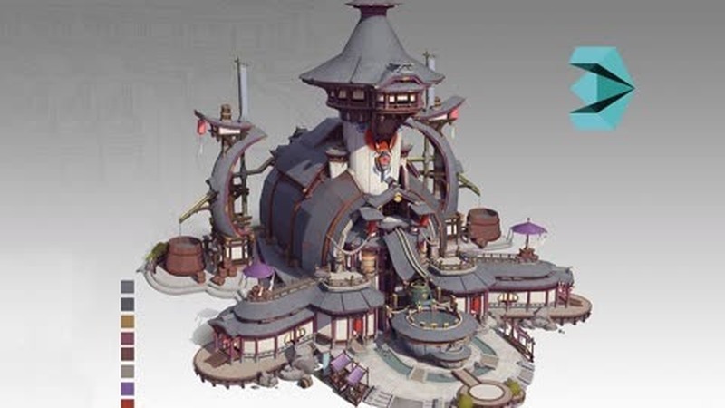 3DMAX建模 古风房子场景模型制作,适合新手练习的场景案例