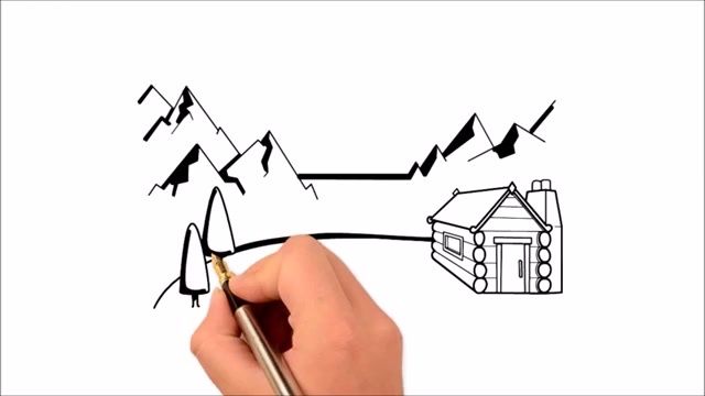 亲子简笔画:乡村小路