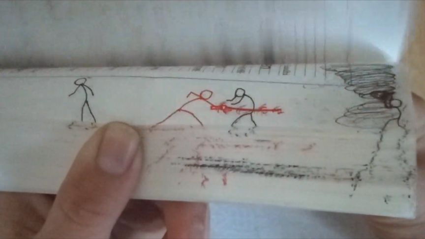 高中生的纸上炫酷火柴人翻页动画