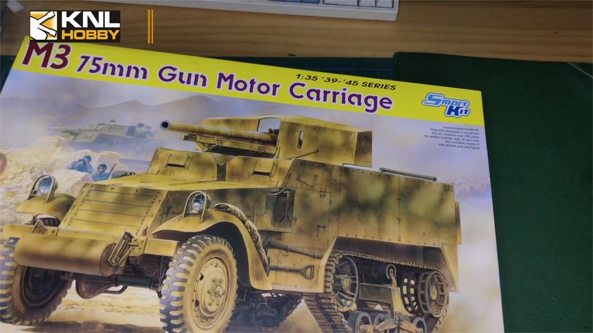 开箱绝版威龙6467模型1/35美国M3 75cmm反坦克炮机 半履带装甲车