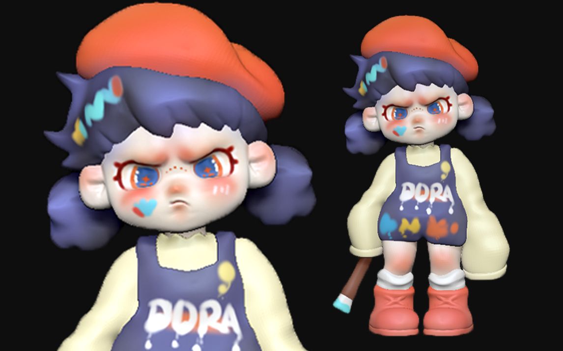 超级全面!zbrush雕刻泡泡玛特手办模型全流程,盲盒手办系列之绘梦者...