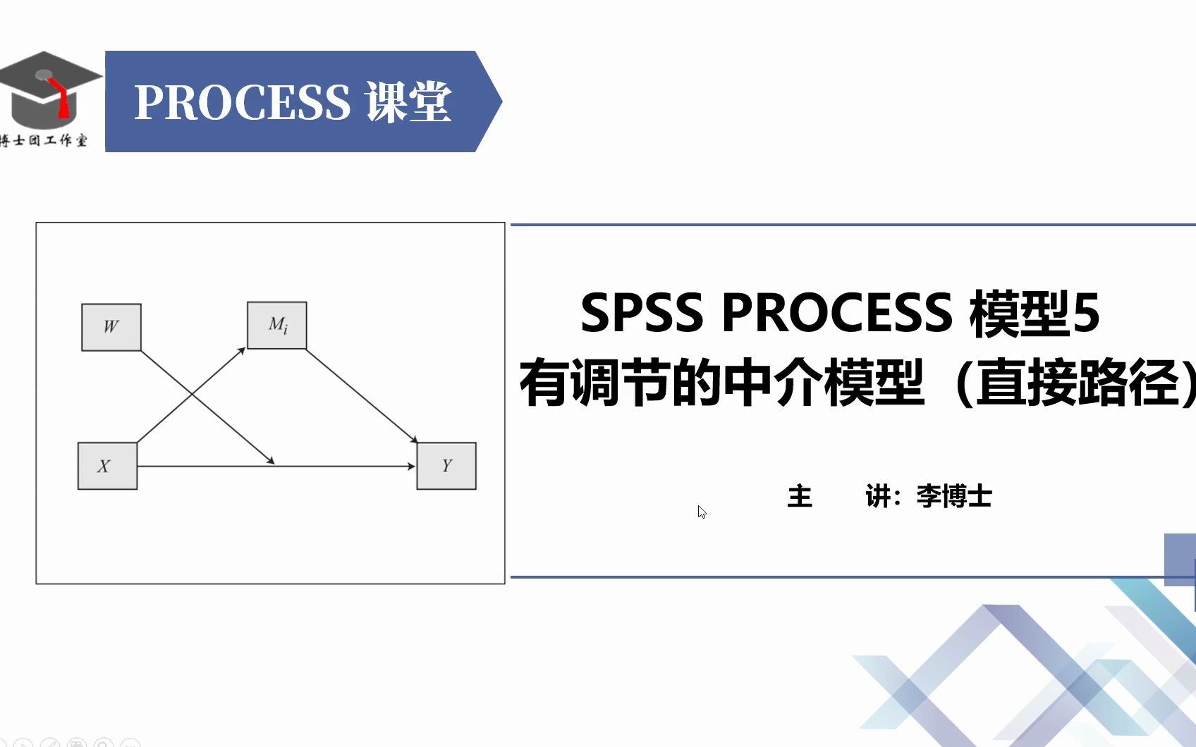 SPSS PROCESS 模型5有调节的中介模型(直接路径)分析,实操及结果...