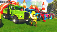 儿童音乐儿歌 挖土车动画片 大卡车认识颜色