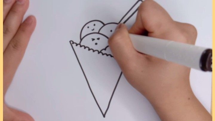 幼儿园简笔画《冰激凌》#这几天的温度,实在太需要冰激凌了…