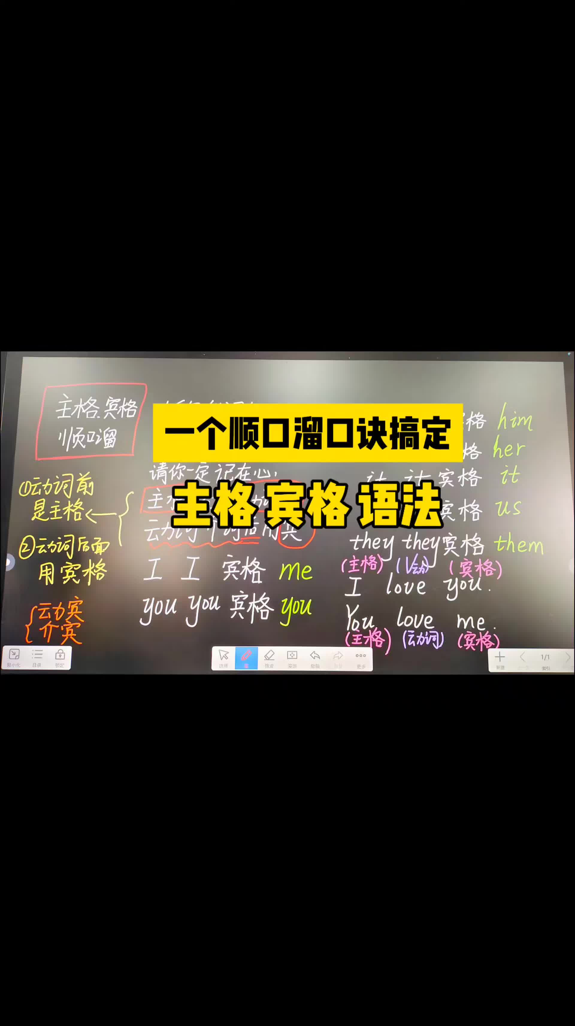 一个顺口溜口诀搞定人称代词主格和宾格!#原创视频 #英语 #英语语法 ...