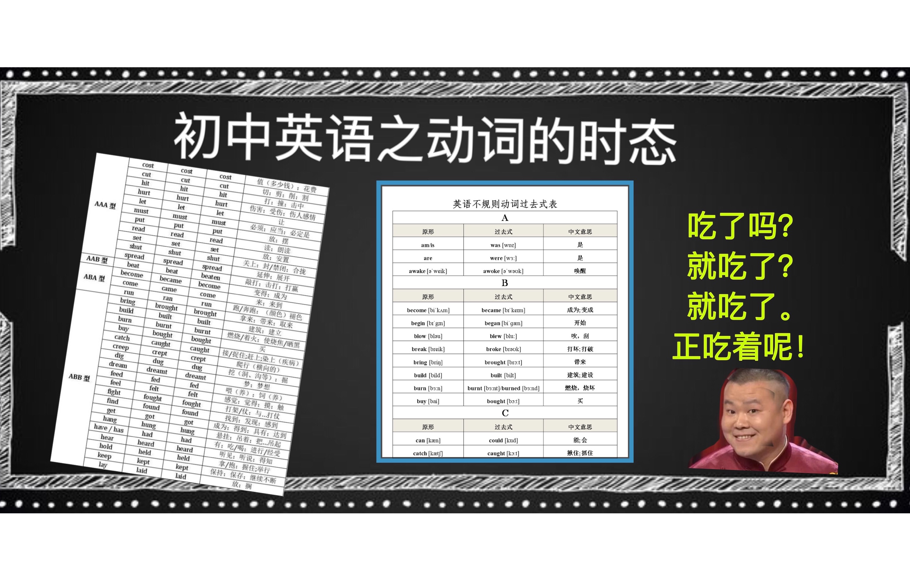 初中英语时态入门级别之分清动词形态和时态的区别