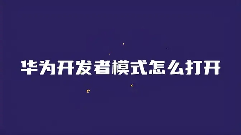 华为开发者模式怎么打开