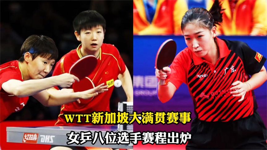 WTT新加坡大满贯赛事,女乒八位选手赛程出炉