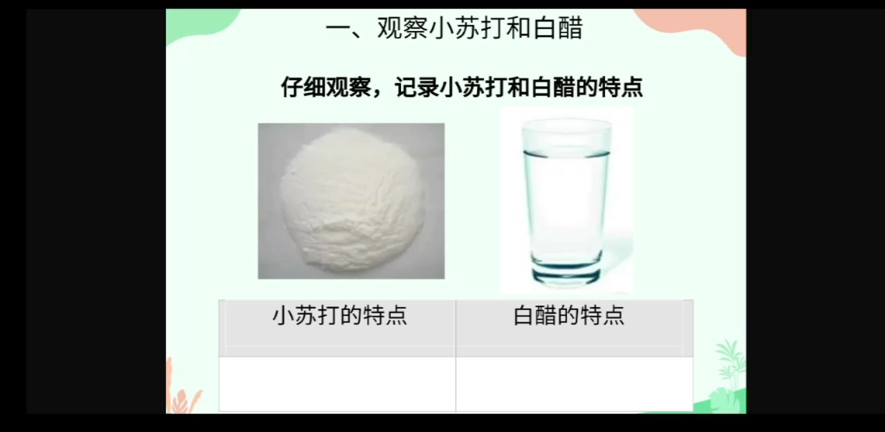 小苏打和白醋的变化