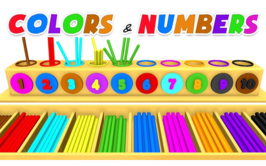 用彩色小棒数数和学习颜色 儿童英语