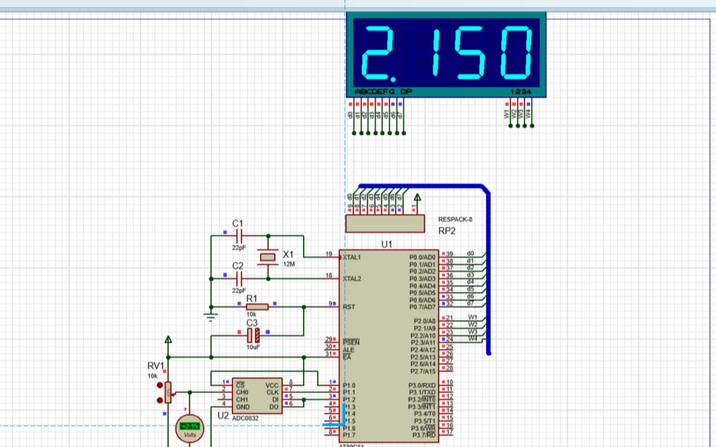 【009】【51单片机】【Proteus仿真】基于51单片机的简易电压表...