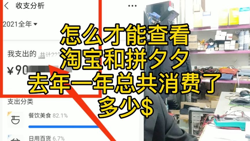 怎么才能查询,去年一年在淘宝和拼夕夕上总共消费了多少$。