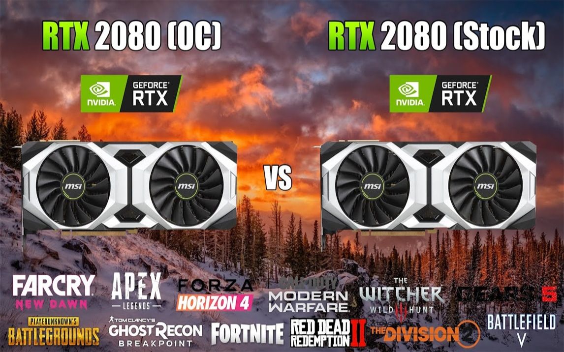 显卡超频 vs 显卡默频 游戏性能测试对比(1440P分辨率) RTX 2080 ...