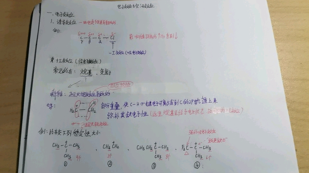 有机化学-电子效应和空间效应(诱导效应,共轭效应,超共轭效应,空间位...
