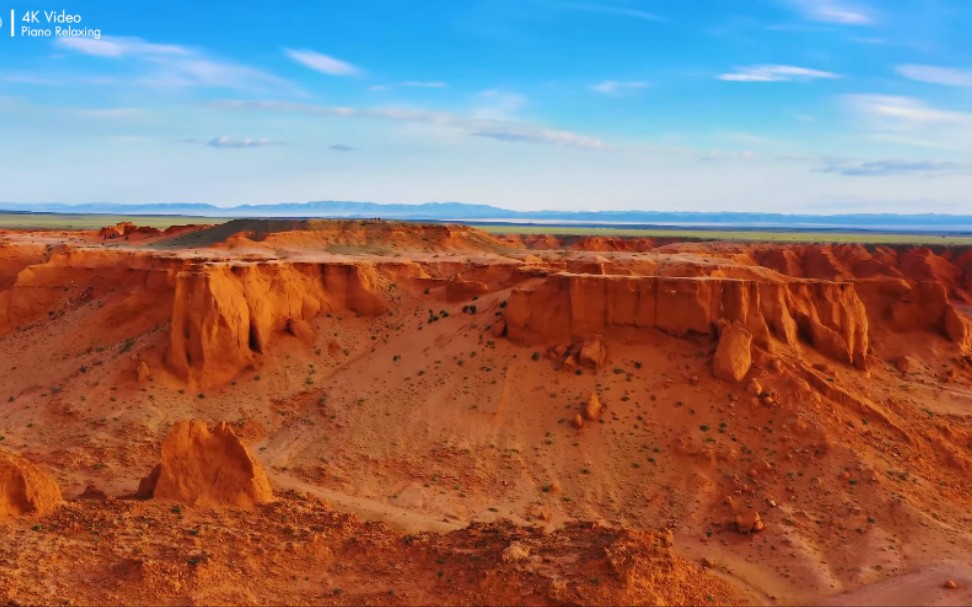 1080P高清 航拍蒙古高原 乃拉姆达勒峰 呼赫湖 无垠的戈壁沙漠 冥想 ...