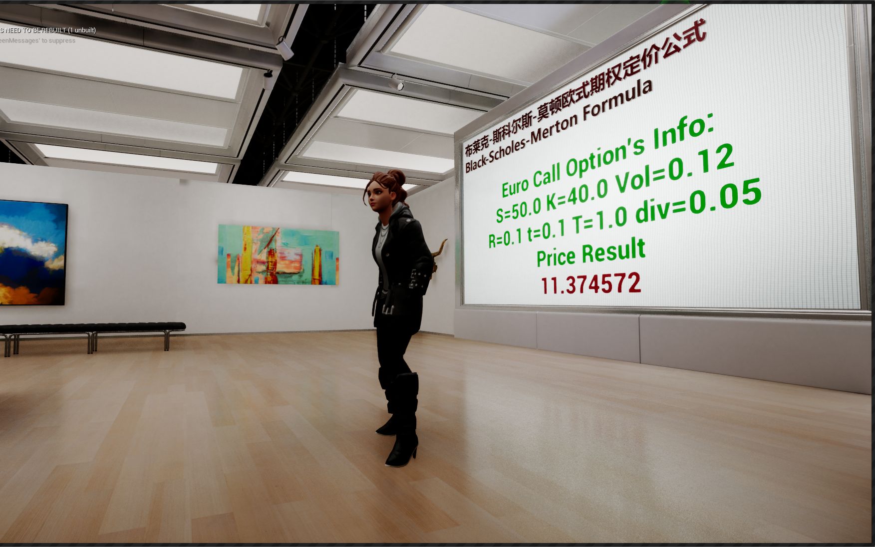 【UE4/5自制宣传片09】欧式期权定价公式结果在Unreal Engine中的...