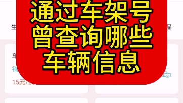 在手机上,通过车架号能查询到哪些车辆信息 #车架号 #信息验证 #车辆...