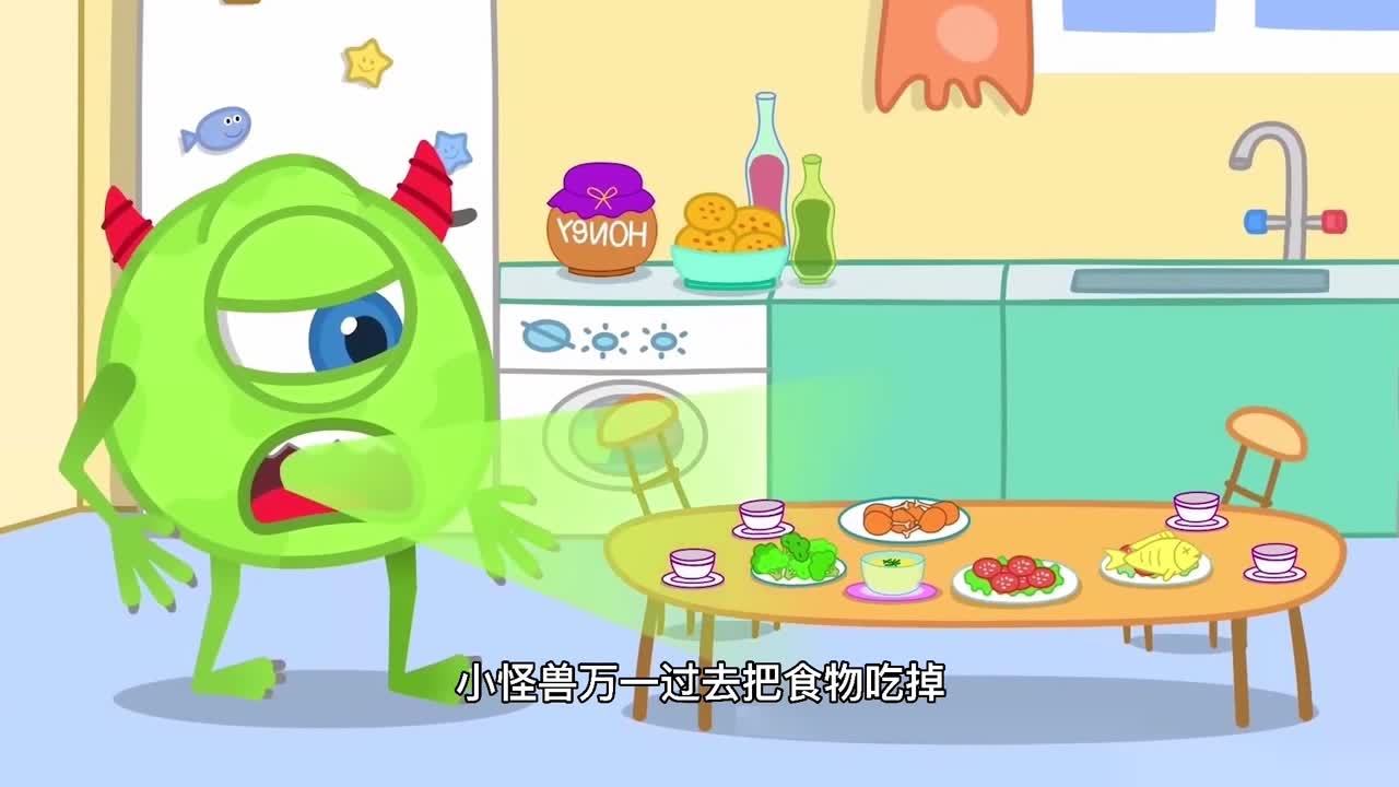 沃尔夫动画:细菌吸走了所有零食,狼妈妈得想办法对付他