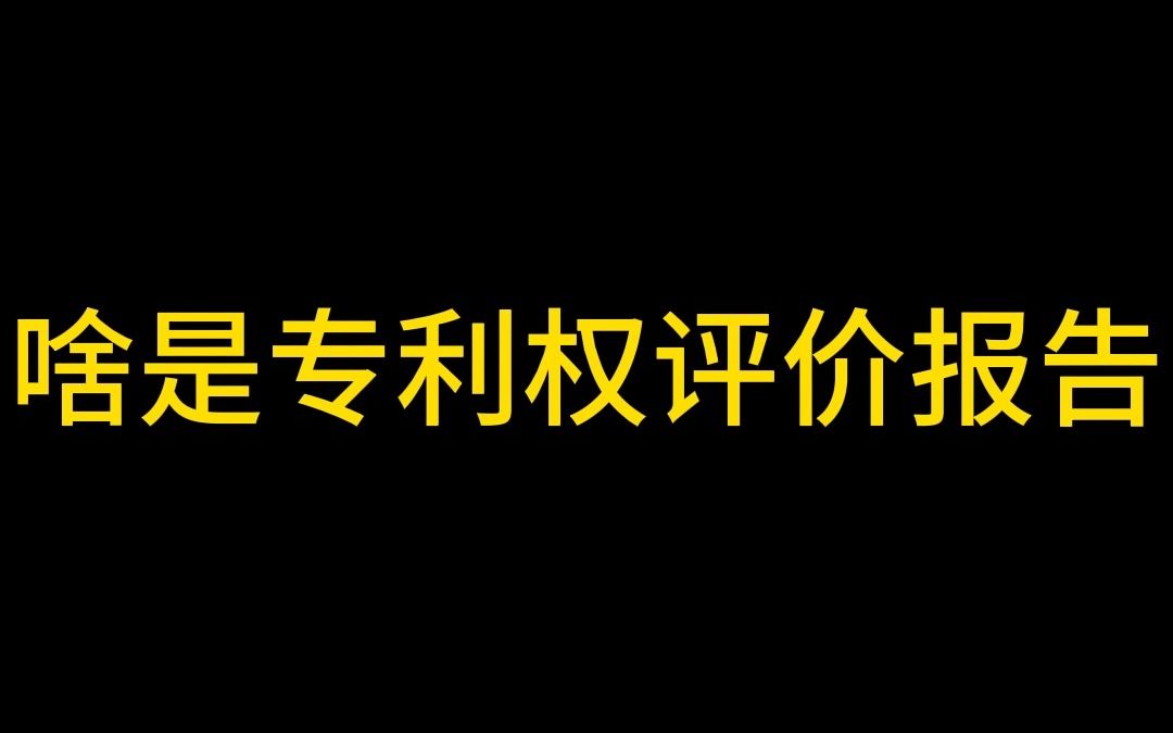 浅谈专利权评价报告