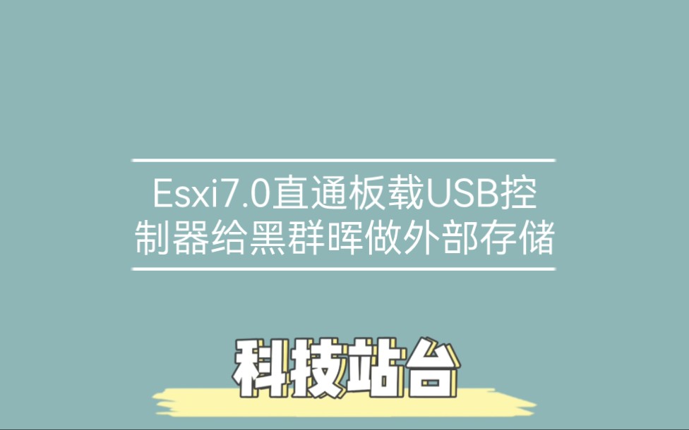 Esxi7.0直通板载USB控制器给黑群晖做外部存储