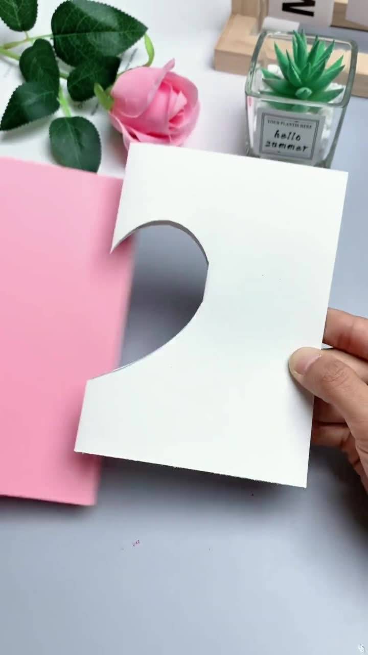 手工:一起来做这个立体爱心贺卡吧,简单又好看